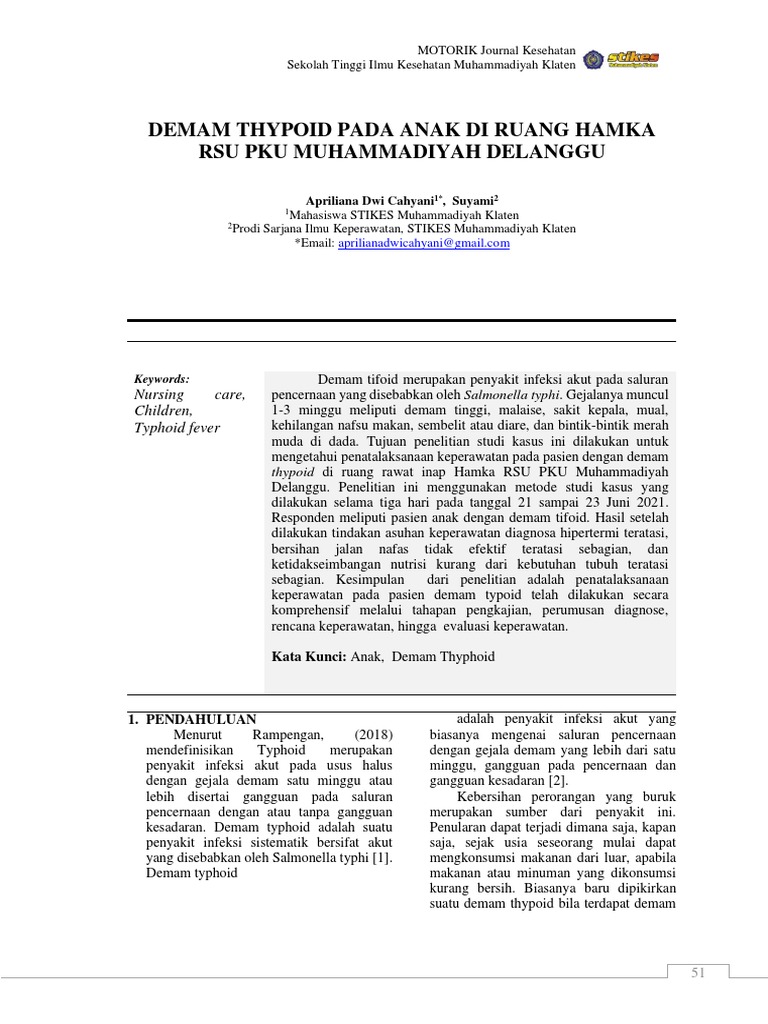 Penatalaksanaan Demam Typhoid Anak | PDF