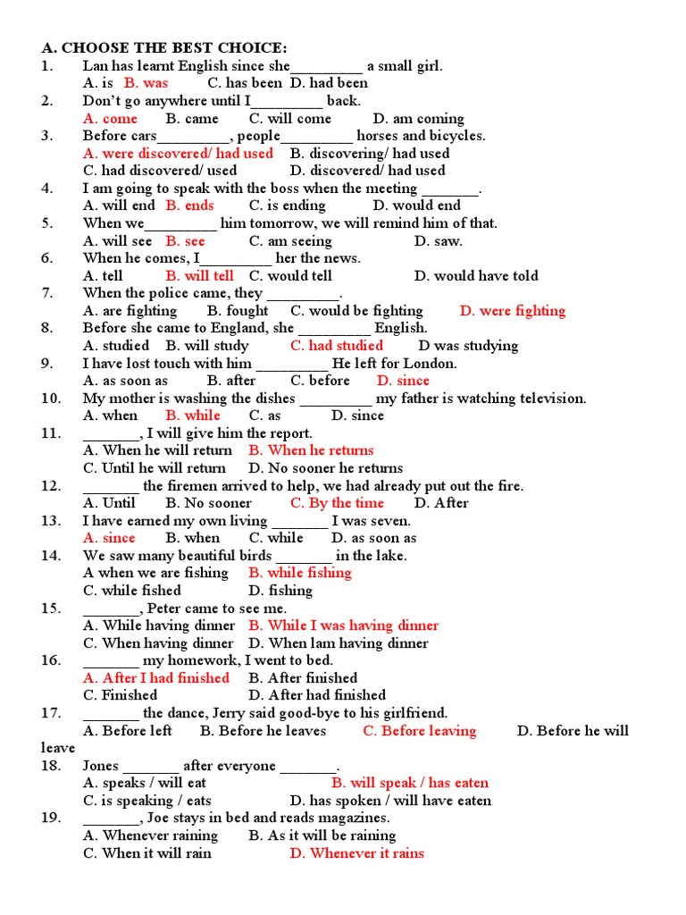Unit 15 - Practice - Time Clauses | PDF