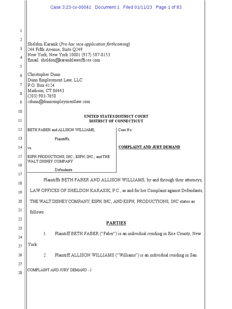 Williams Faber Lawsuit | PDF | Complaint | Equal Employment Opportunity ...