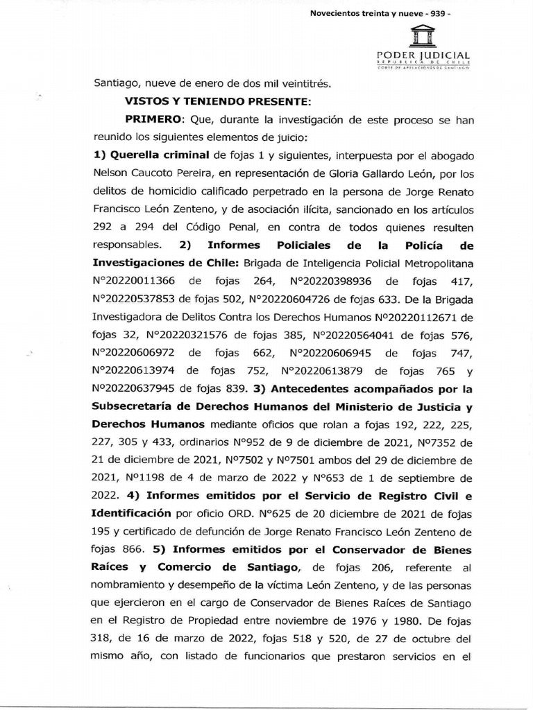 Renato León Zenteno - Procesamiento | PDF