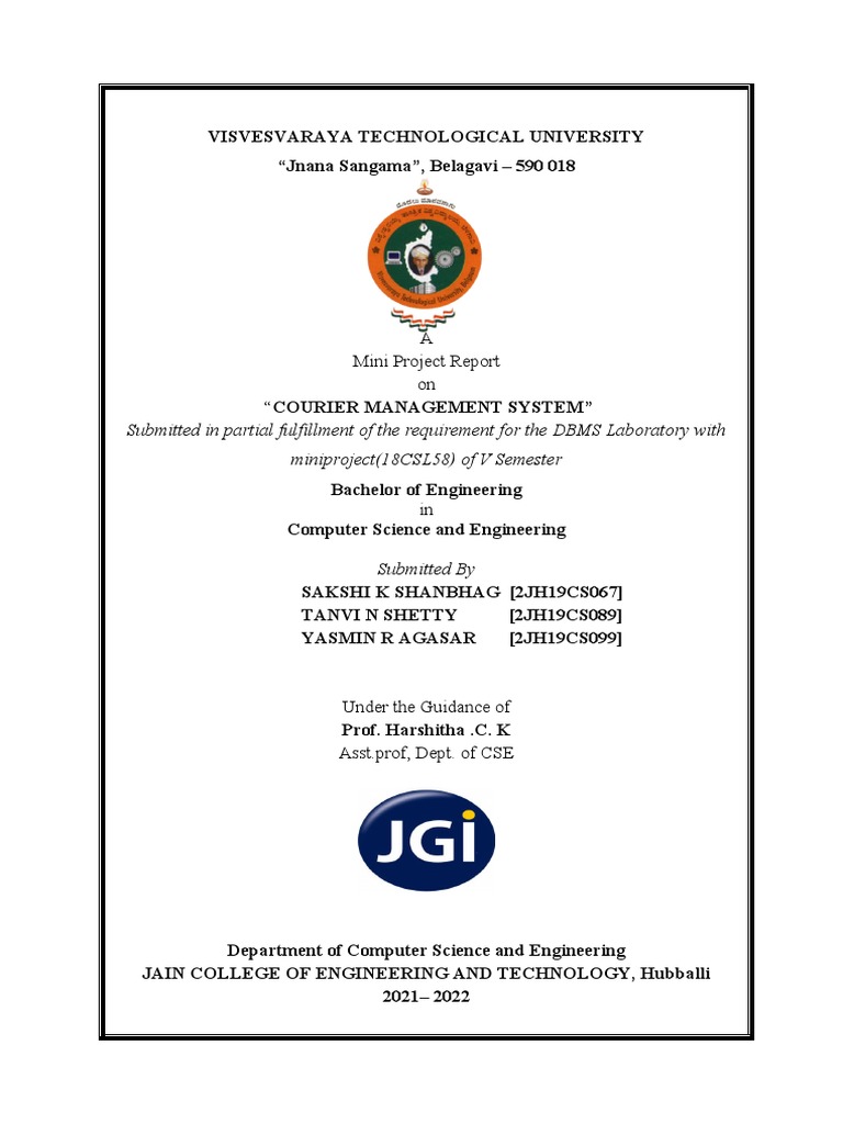 Certificate for Courier Management Project | PDF | Art | Computers