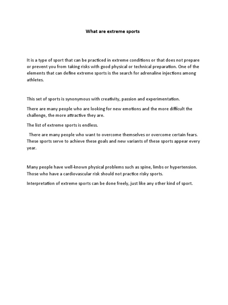 What Are Extreme Sports | PDF