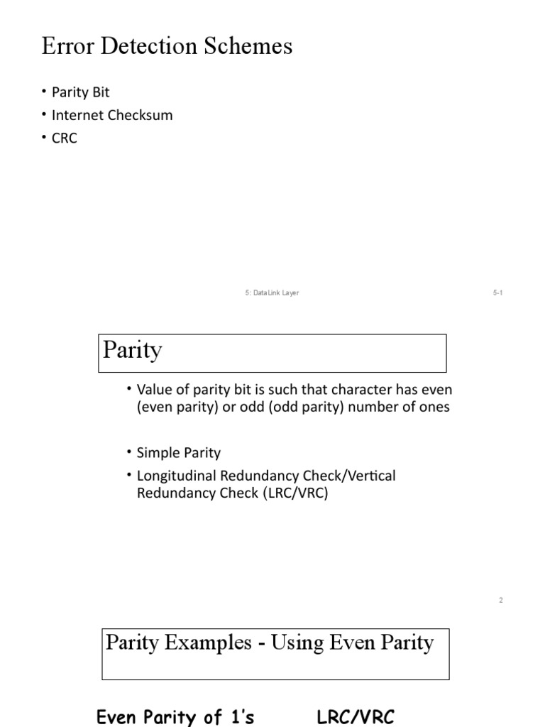 9 Error Detection Schemes 08112022 011057pm | PDF
