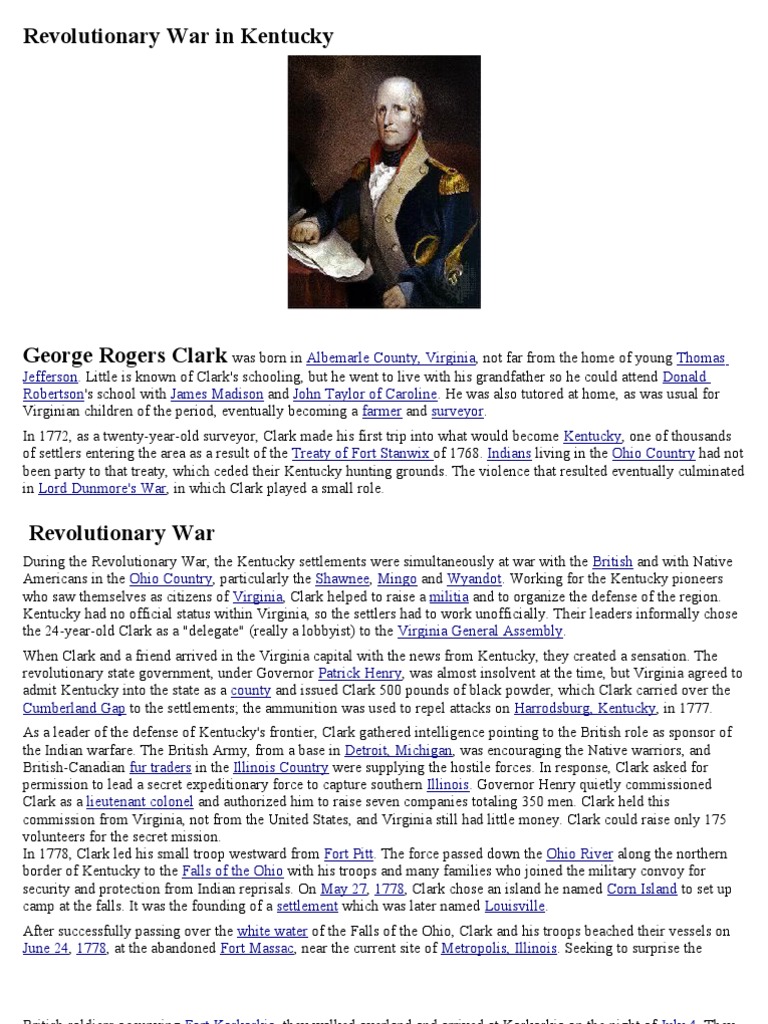 George Rogers Clark in Kentucky's War | PDF | Armed Conflict | Unrest