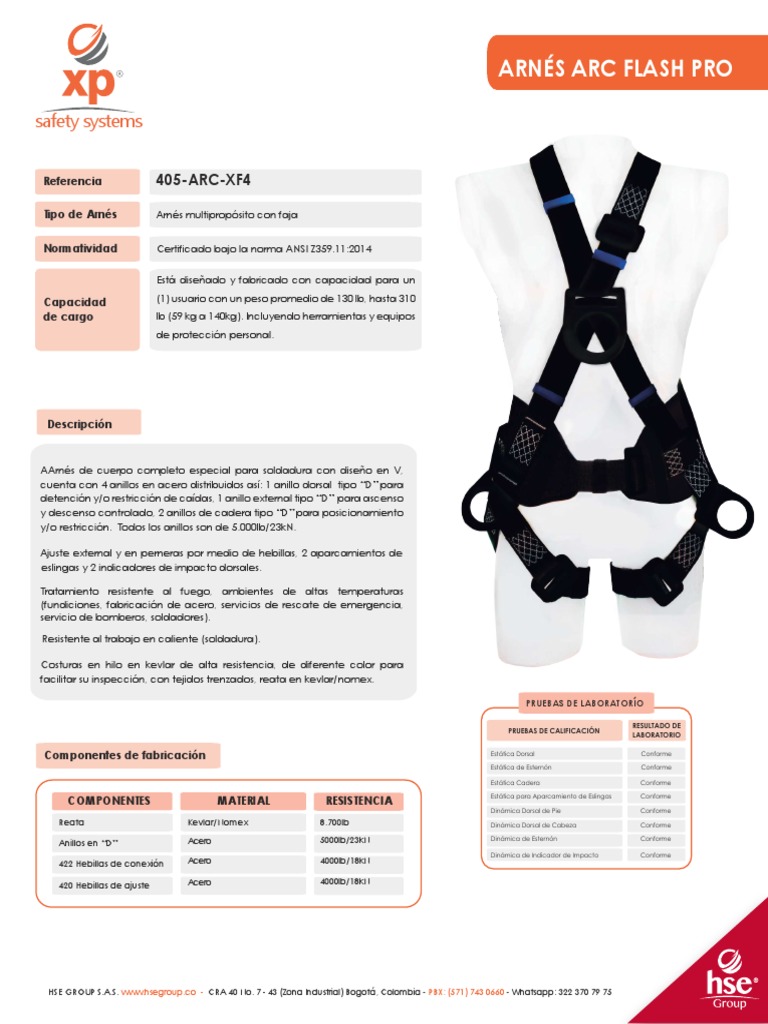 Ficha Tecnica Arnes en Kevlar Safety Systems | PDF | Materiales | Acero