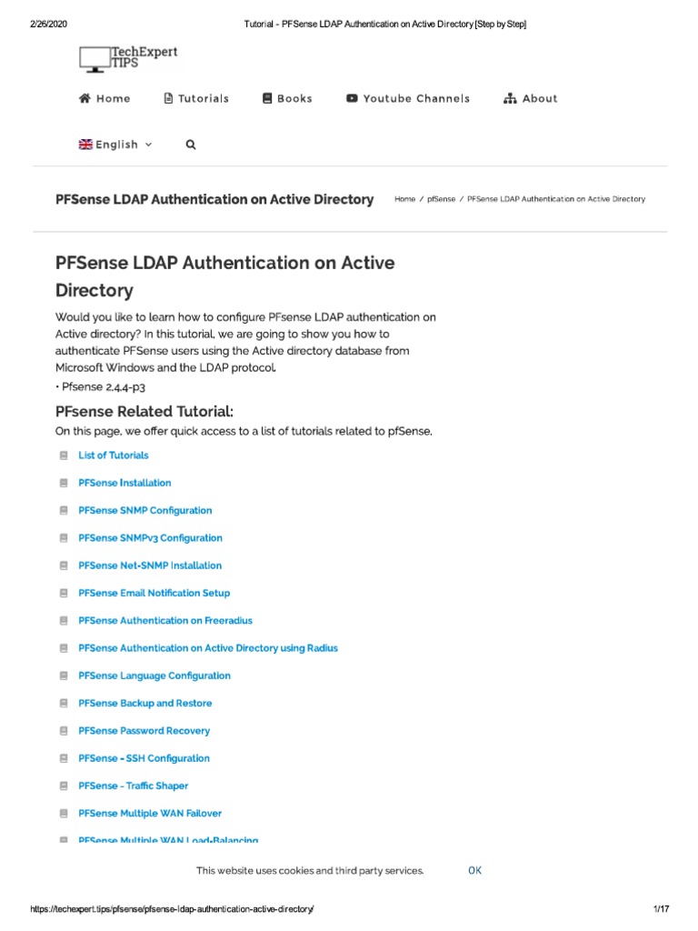 PFSense LDAP Authentication on Active Directory | PDF