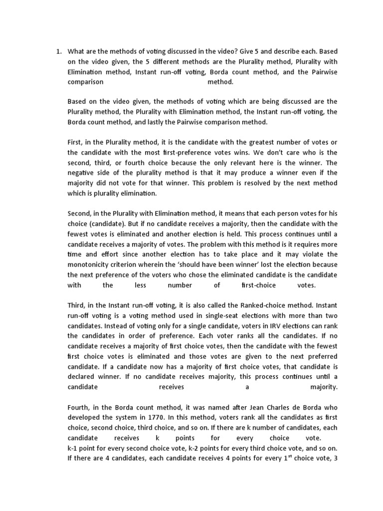 The Mathematics of Voting | PDF | Voting | Two Round System