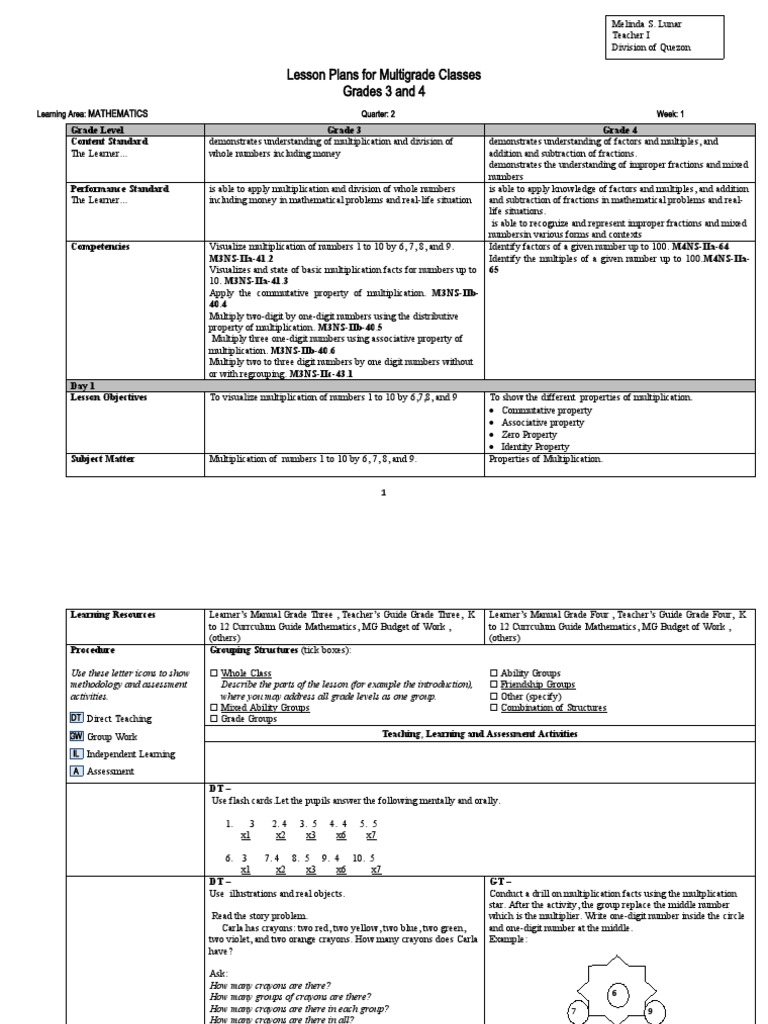 Mathematics Pdf Multiplication Curriculum