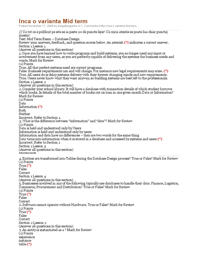 Inca o Varianta Mid | PDF | Databases | Test (Assessment)
