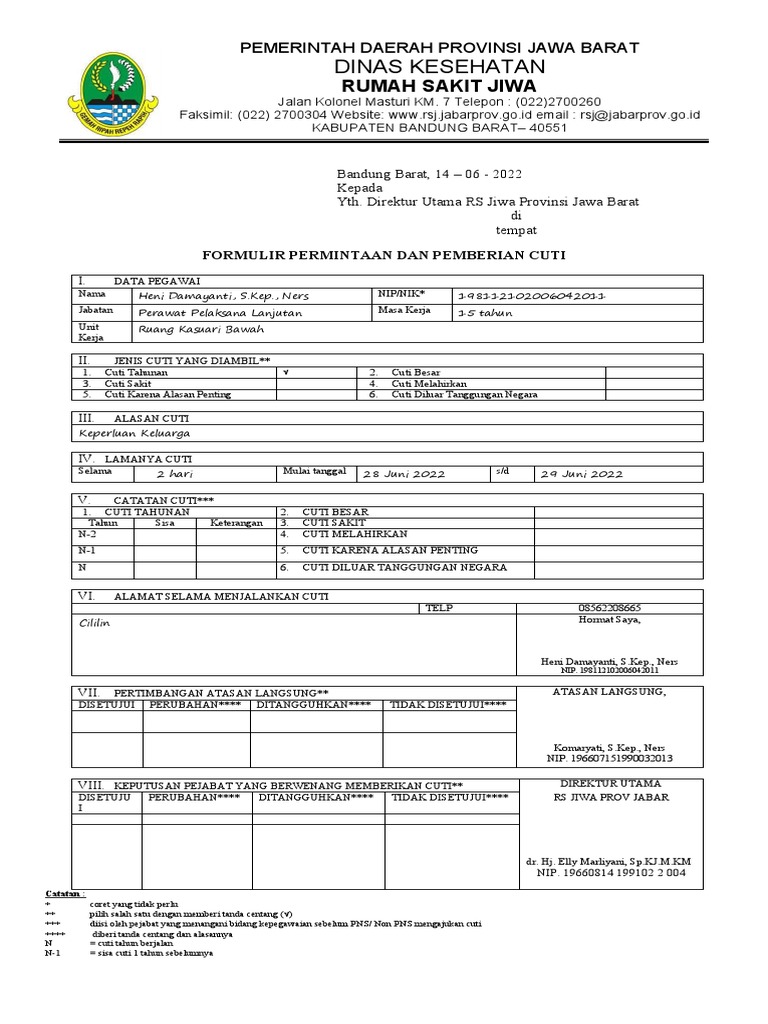 Format Cuti - Salin | PDF