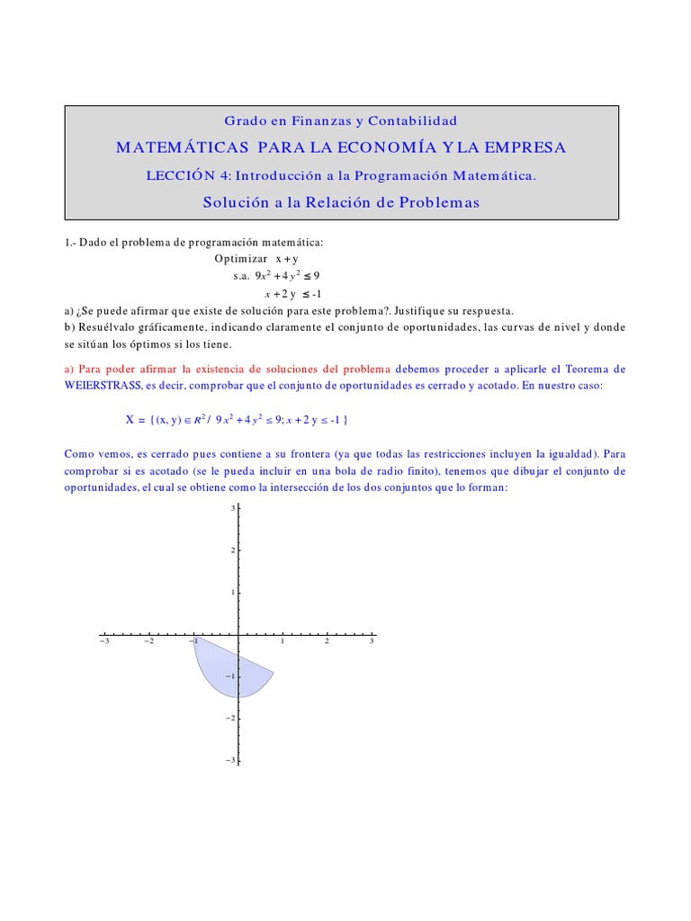 Relación de Problemas | PDF | Optimización Matemática | Máximos y mínimos