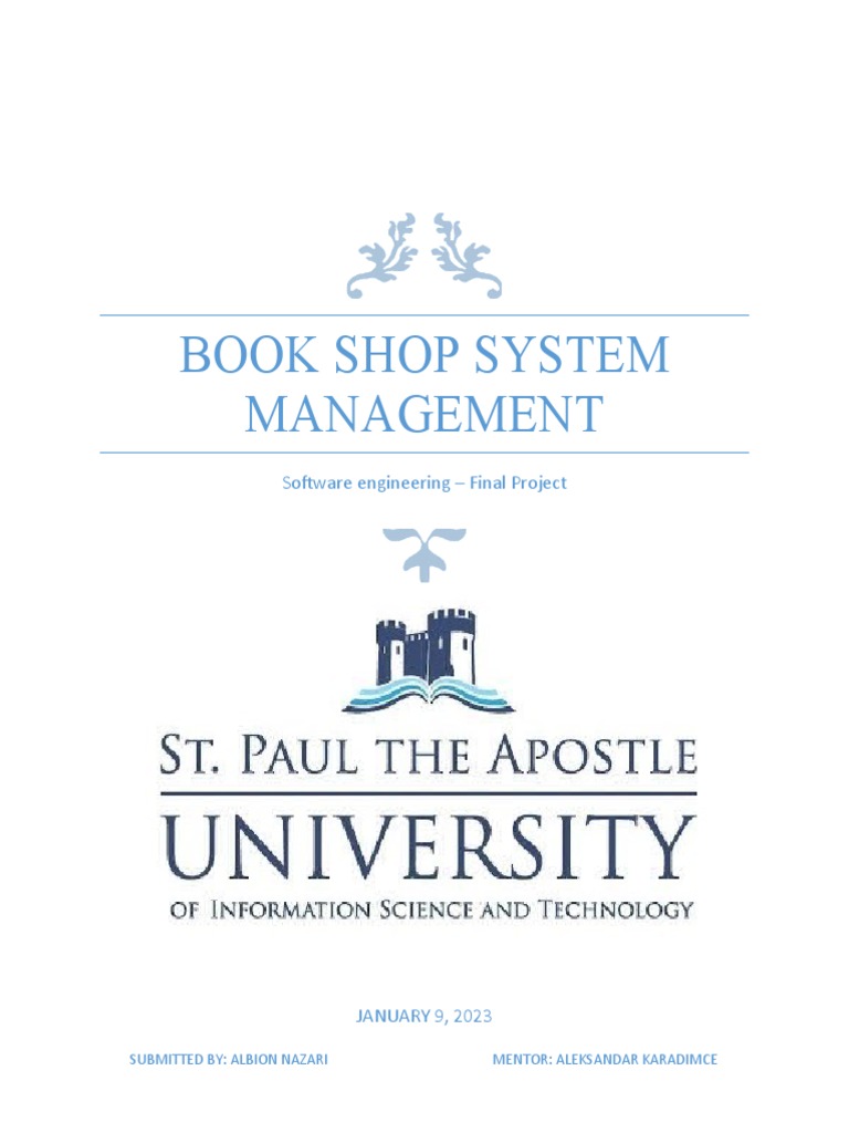 Book Shop System Management | PDF | Use Case | Data Management