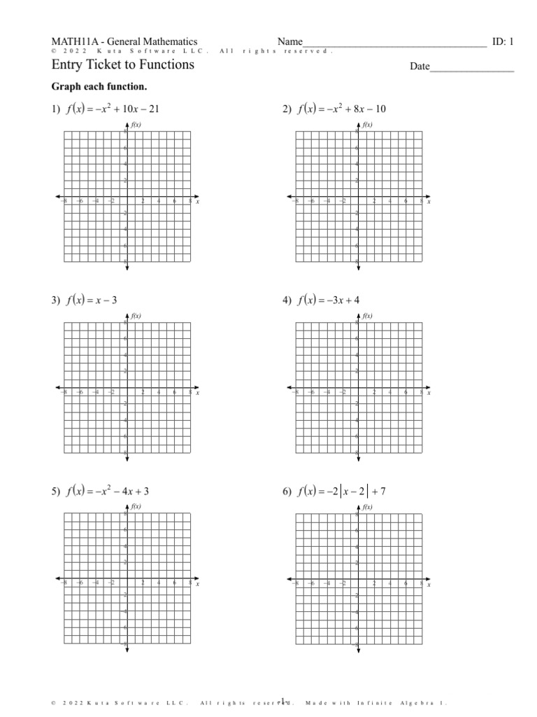 01 - Entry Ticket To Functions | PDF | Quadratic Equation ...