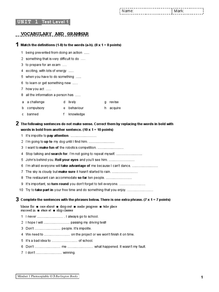 Unit 1 Exercises | Download Free PDF | Teachers | Schools