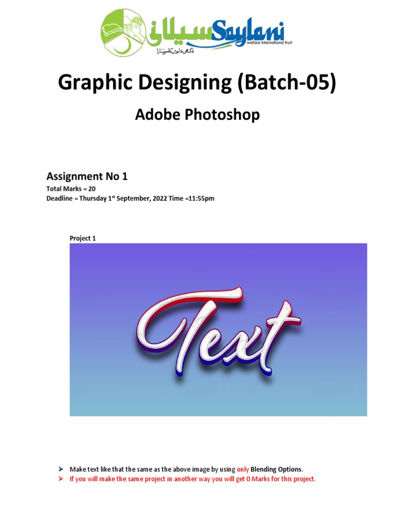 Photoshop Assignment Guidelines | PDF