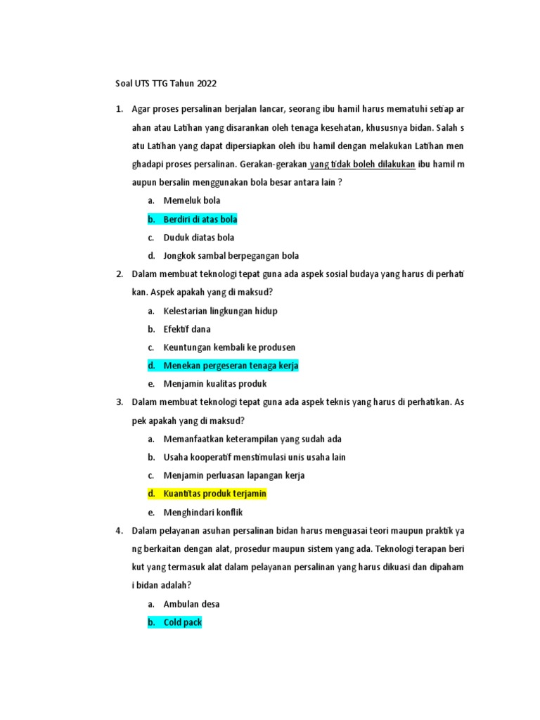 Soal Uts TTG 2022+jawaban | PDF