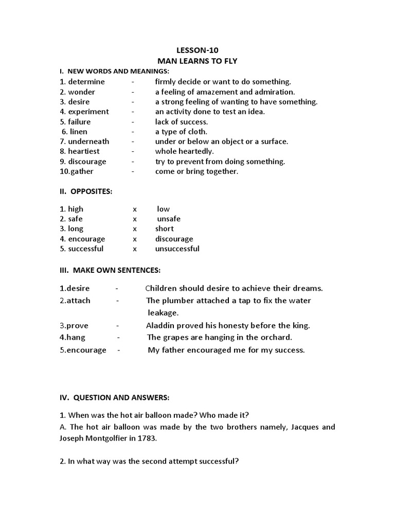 Lesson 10 Man Learns To Fly | PDF