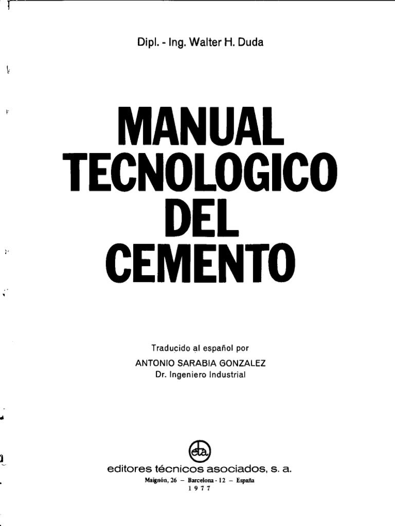 Duda MANUAL TECNOLOGICO DEL CEMENTO | PDF