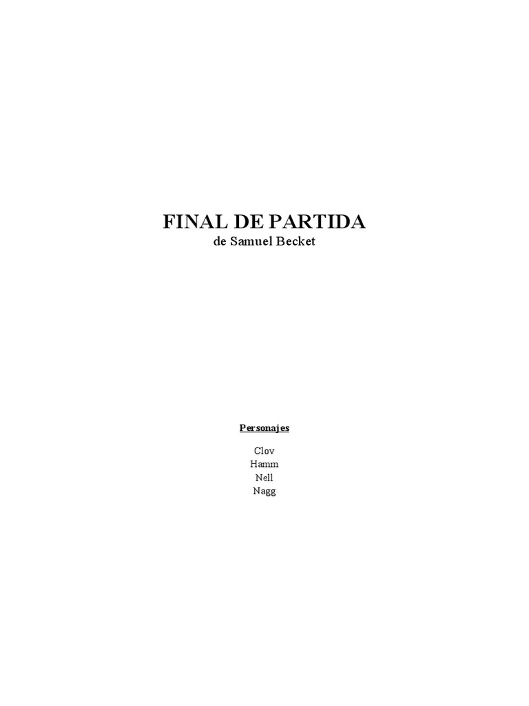 Final de Partida, de Samuel Beckett | PDF | Samuel Beckett