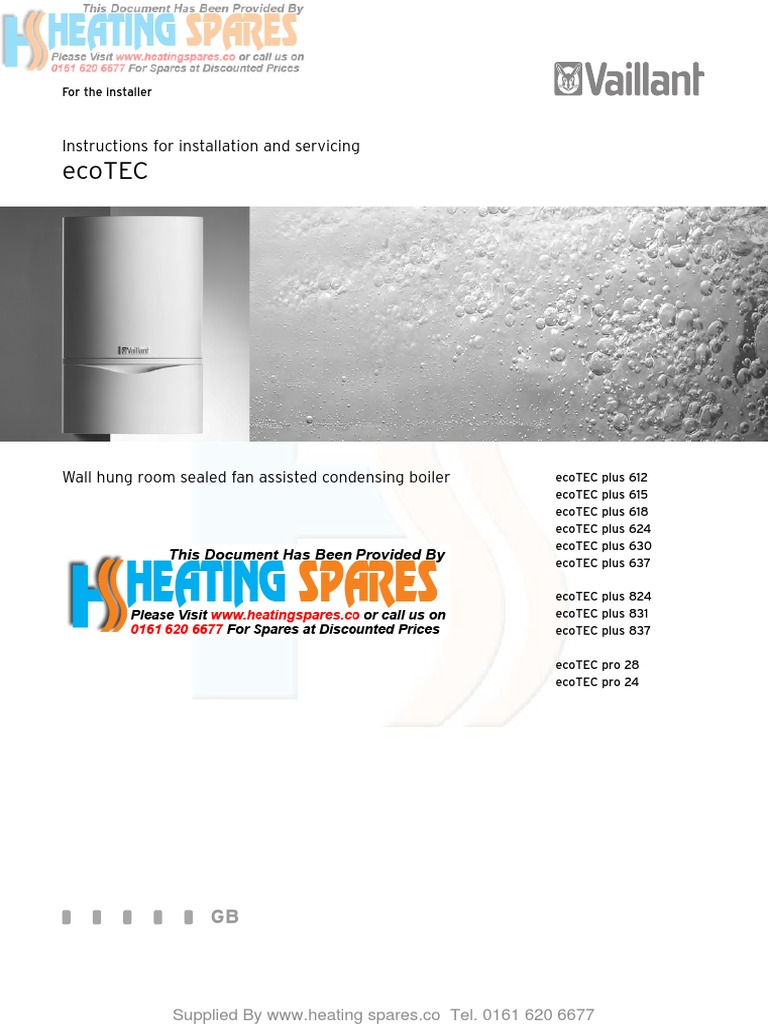 Ecotec Plus 612 | PDF | Water Heating | Boiler