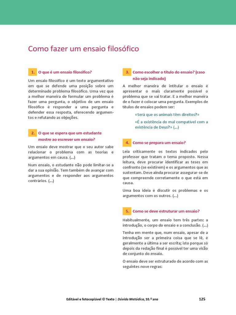 Comofazer Ensaio Filosófico - Cópia | PDF | Argumento