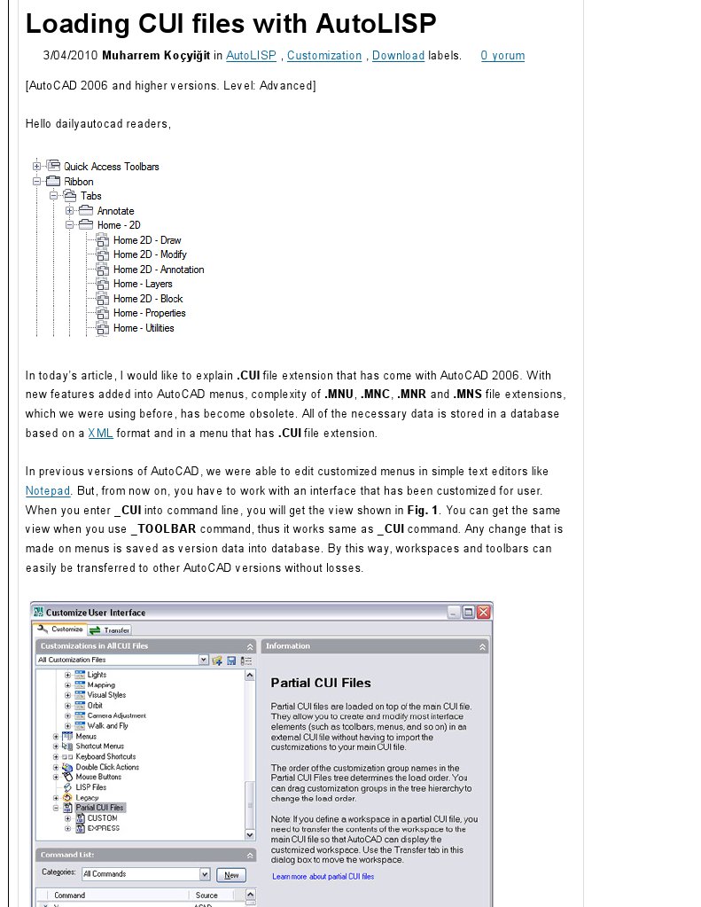 Loading CUI Files With AutoLISP Daily Autocad | PDF | Menu (Computing ...