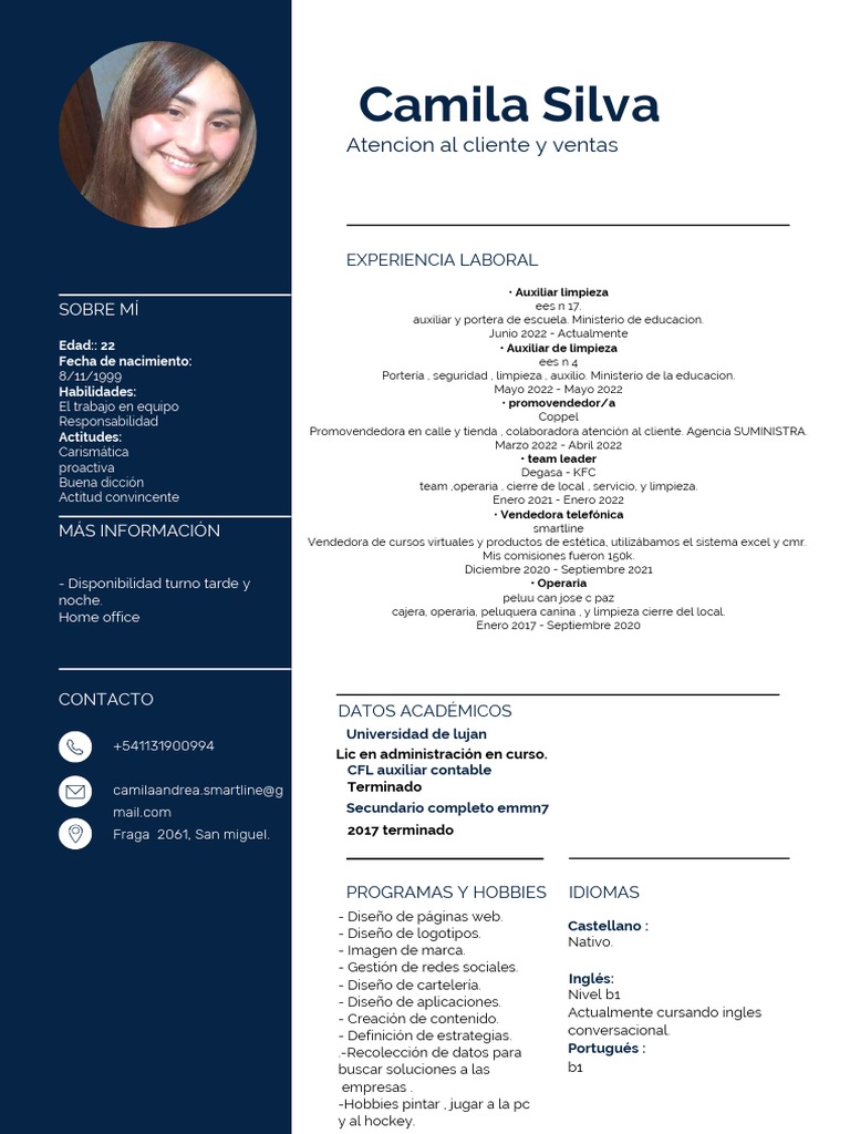 CV Camila Actiualizadooo | PDF | Informática