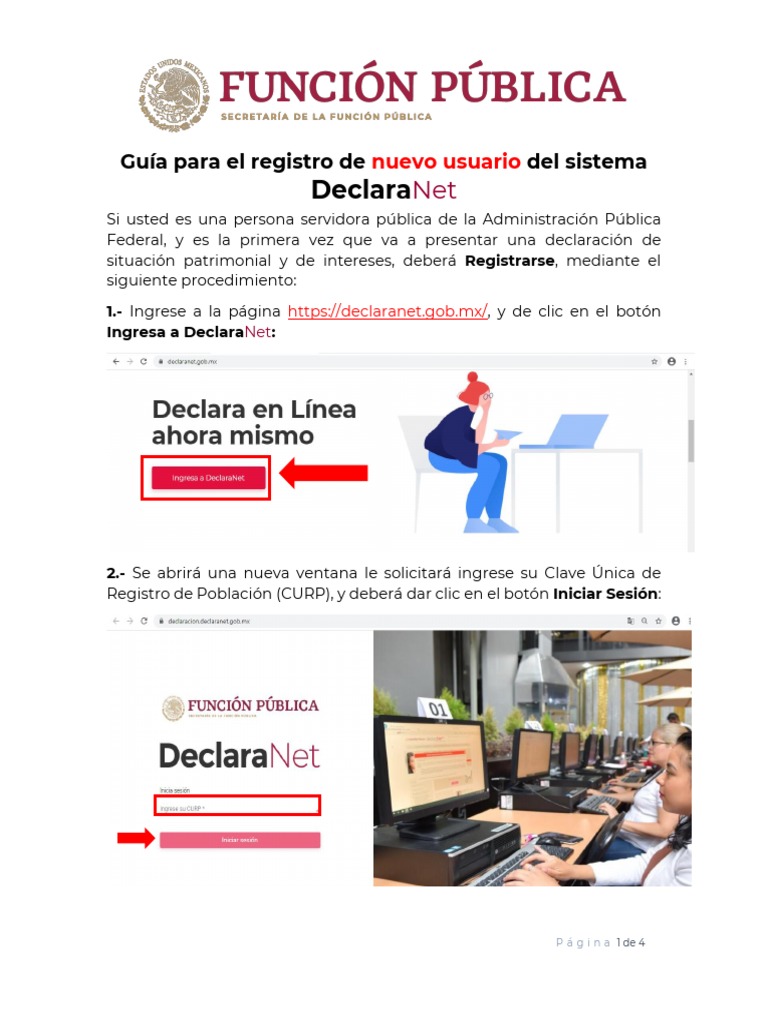 GUIA REGISTRO NUEVO USUARIO DeclaraNet | PDF