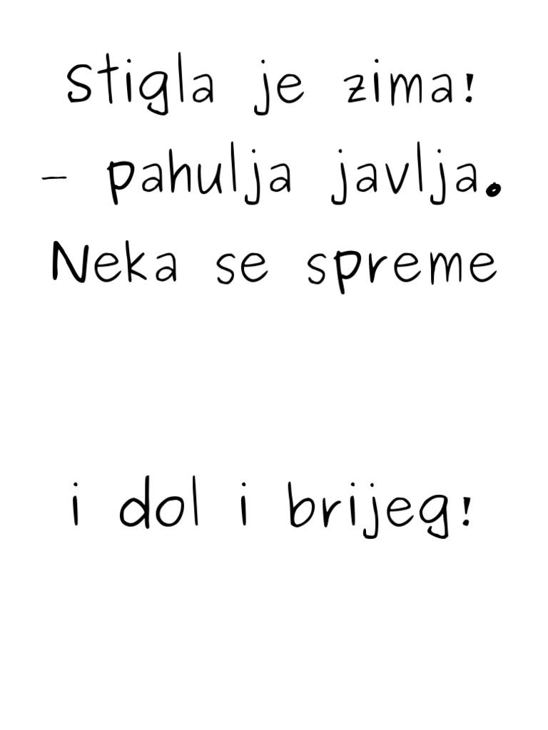 Pjesma Za Pano - Zima | PDF