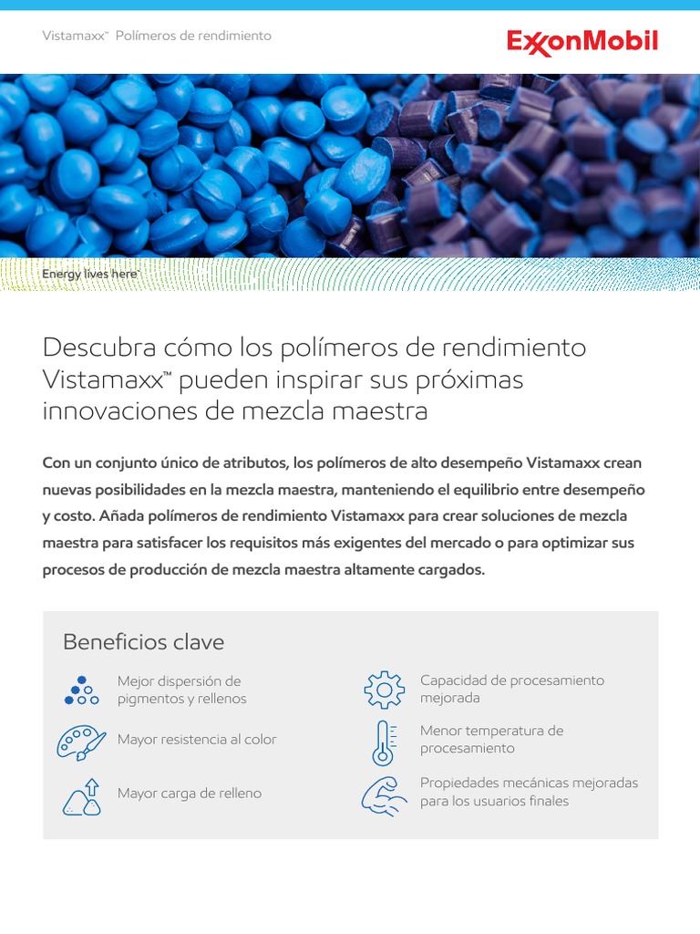 Vistamaxx Factsheet Masterbatch Compounds Es | PDF | Color | Información