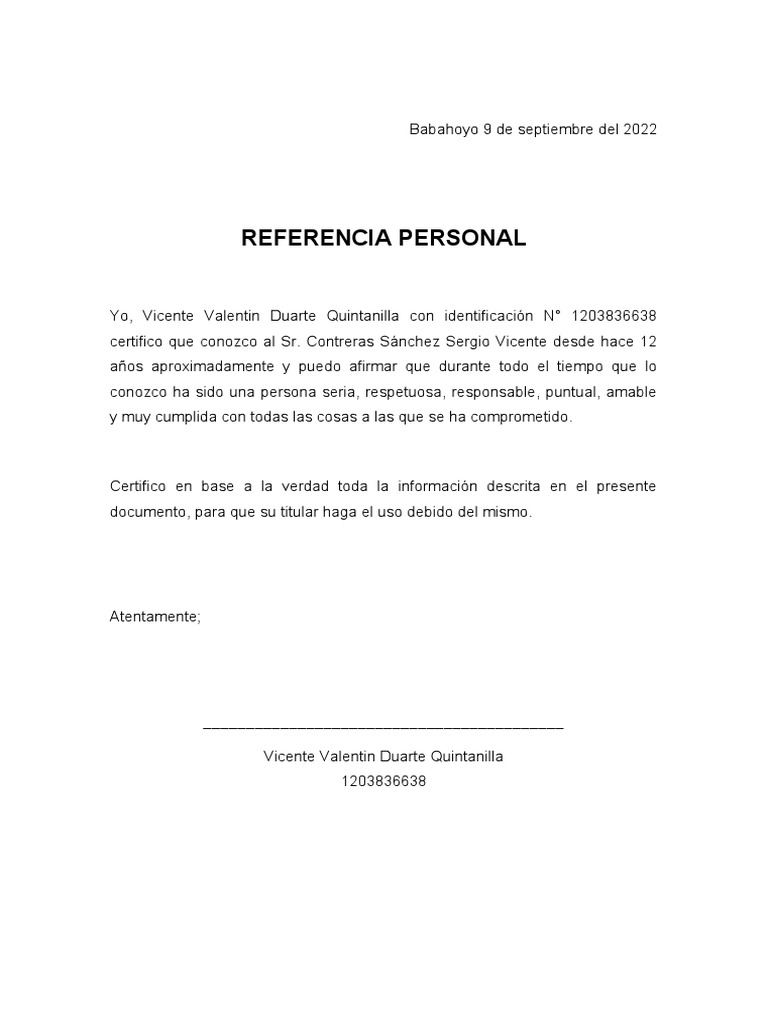 Referencia Personal | PDF