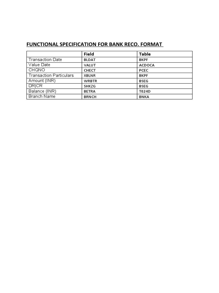 Functional Specification For Bank Format | PDF