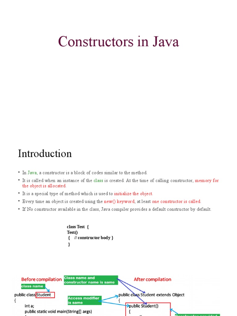 Constructor Pdf Constructor Object Oriented Programming Programming