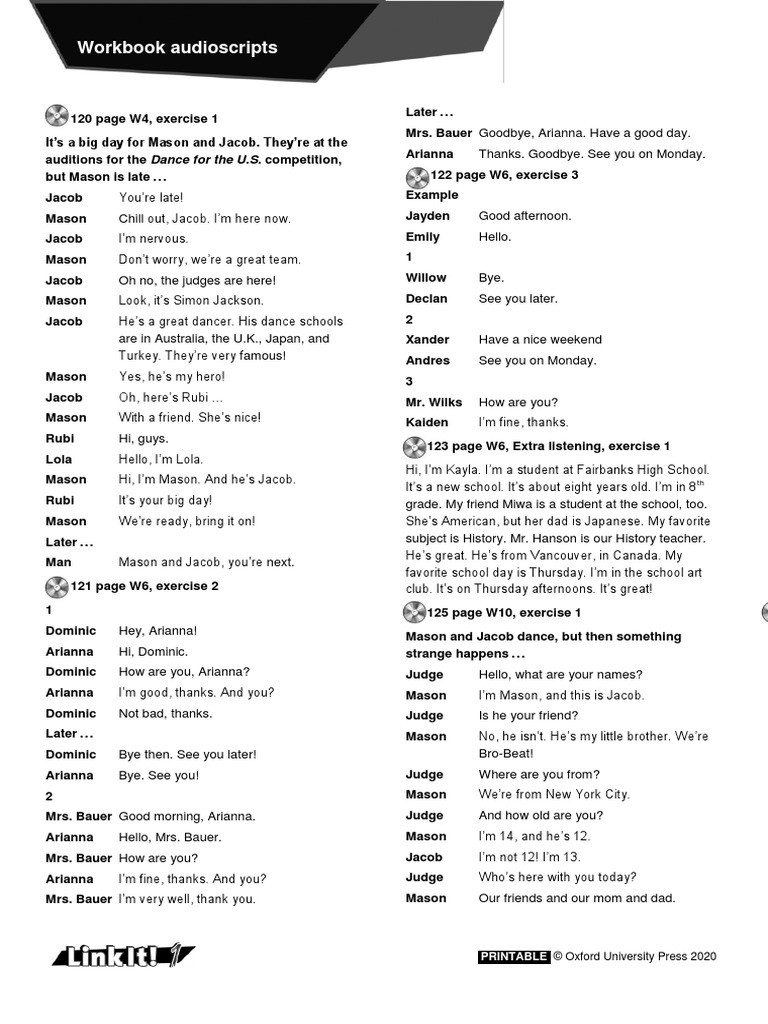 LI L1 Workbook Audioscripts | PDF