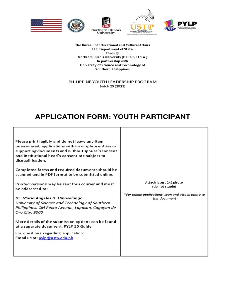 PYLP 20 YOUTH Application Form | PDF | Computing