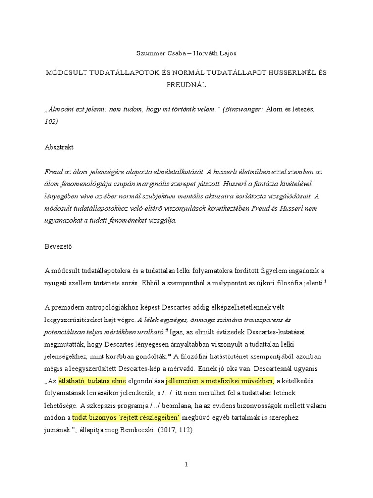 3..éber Tudat És Álmodó Tudat | PDF