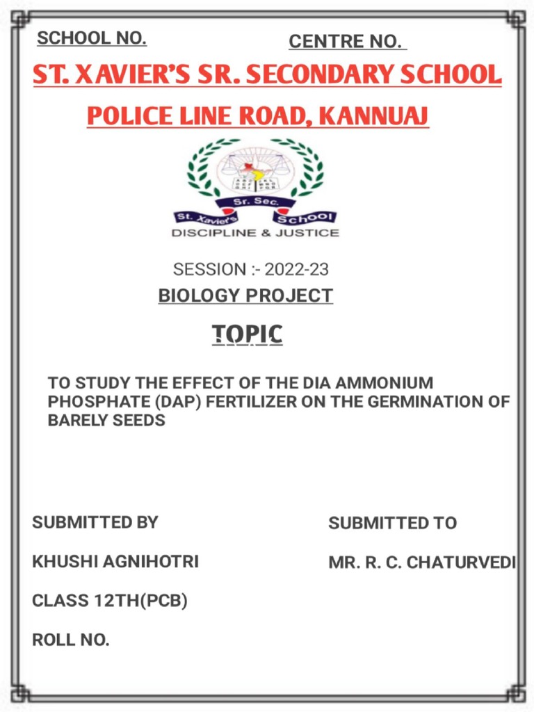 Biology Project File. | PDF