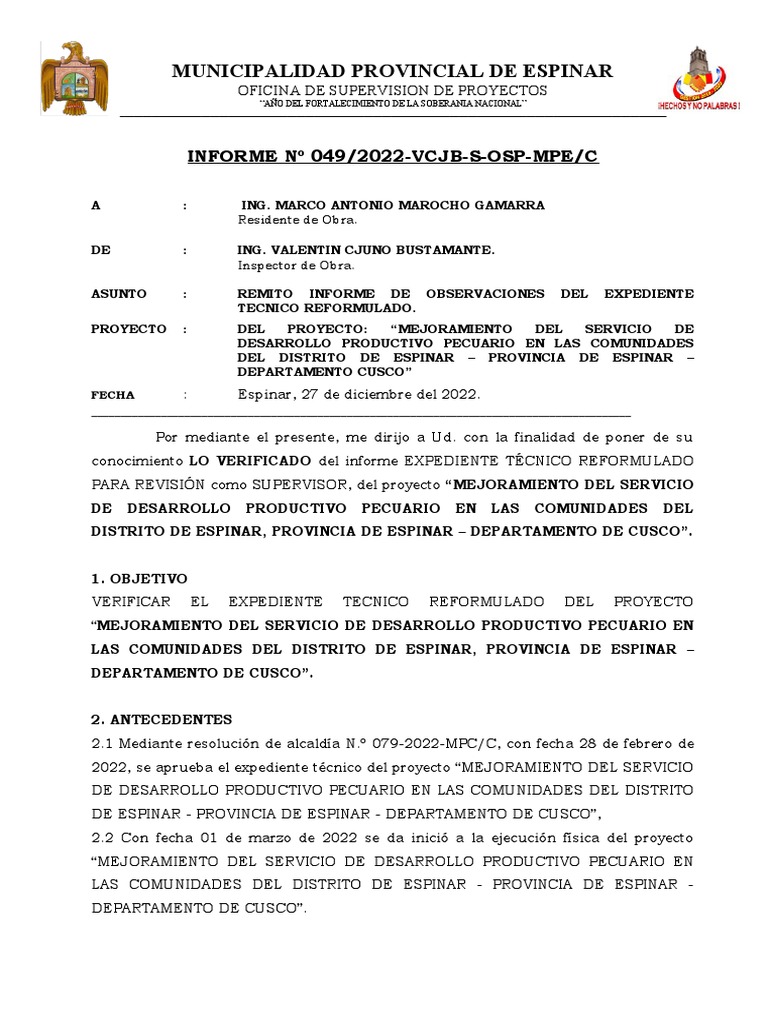 Informe 046 Remito Informe Mensual | PDF | Presupuesto