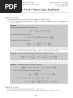 Exercices Acoustique Avec Corrections 2023 2024 | PDF | Décibel | Acoustique