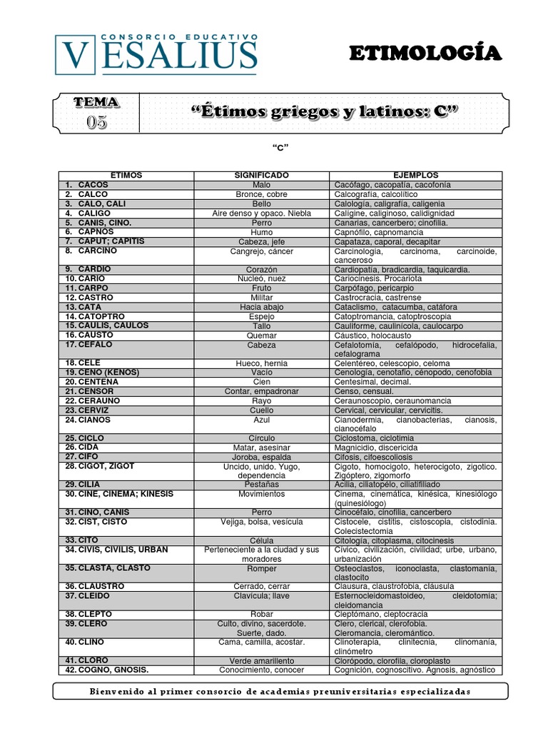 05 - Étimos Griegos y Latinos C | PDF