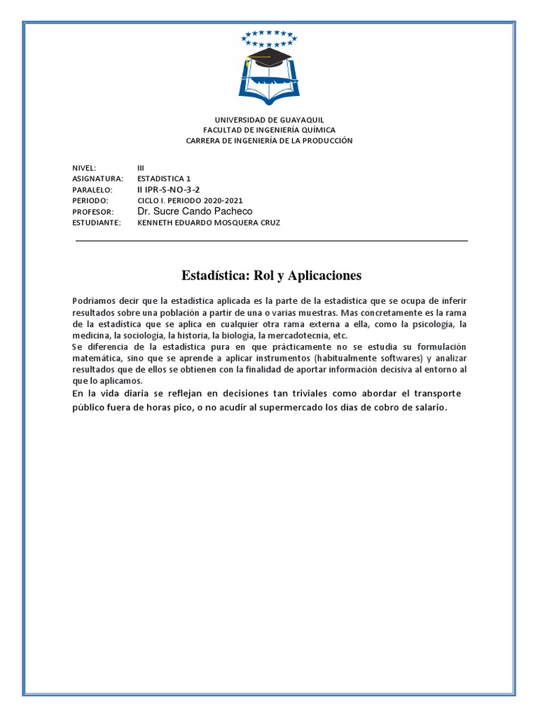 Estadística 1 Tarea 1 Pdf