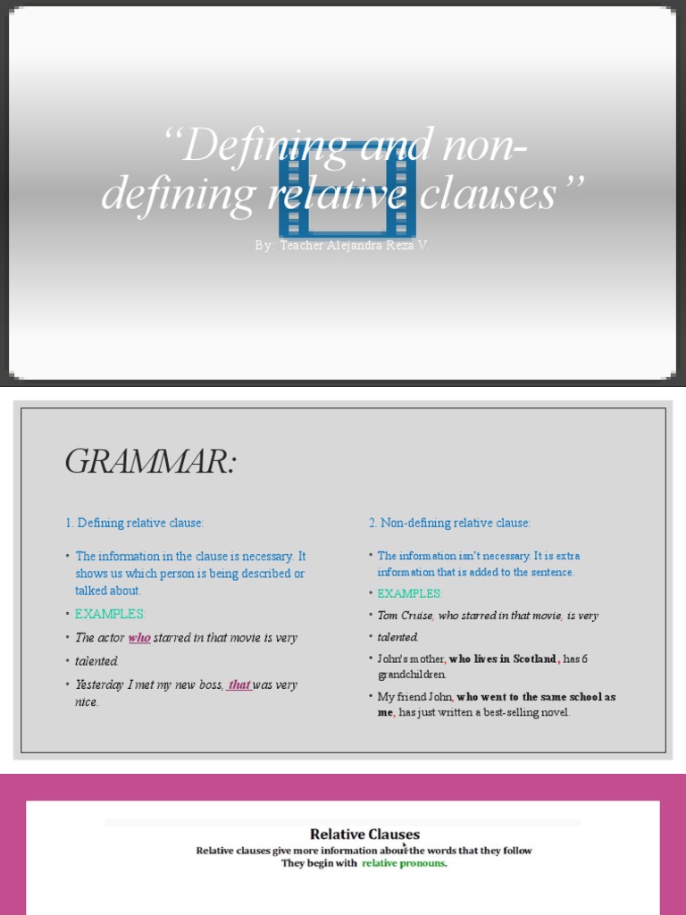 Defining vs Non-Defining Relative Clauses | PDF