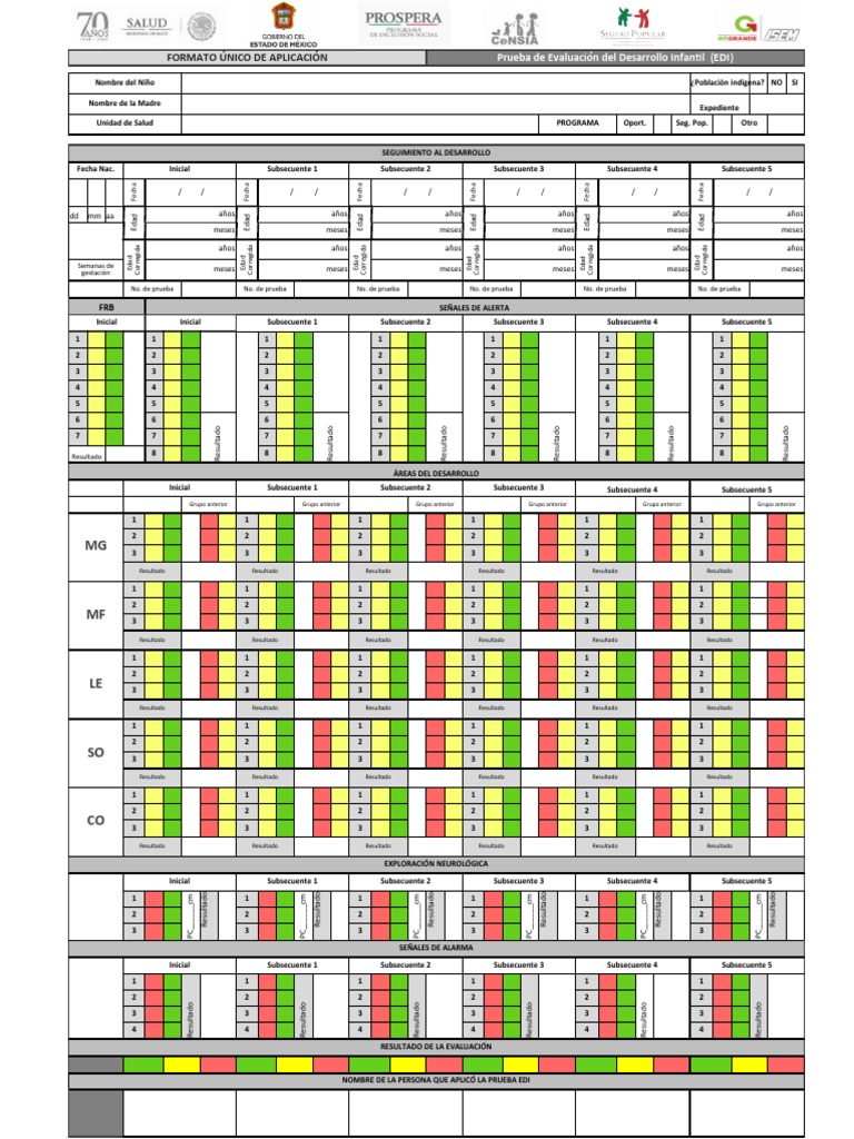 Formato EDI: Evaluación Infantil | PDF