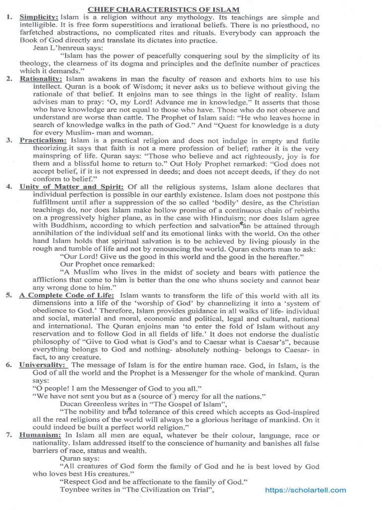 Islamic Studies CSS Important Notes 1 | PDF