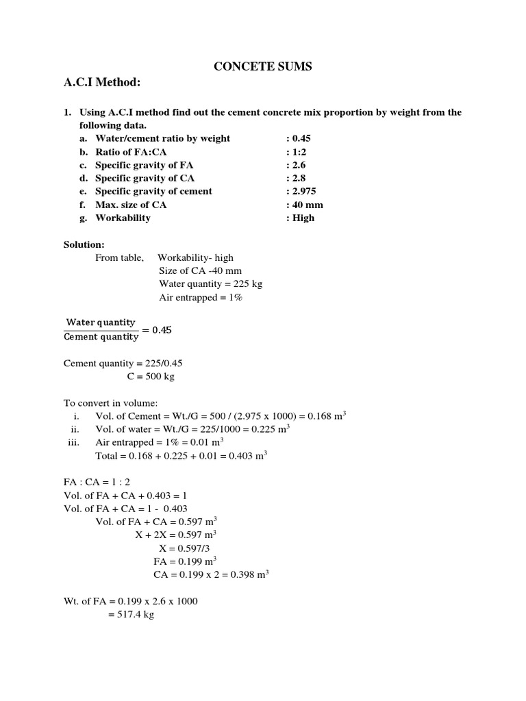 Concete Sums | PDF | Concrete | Density