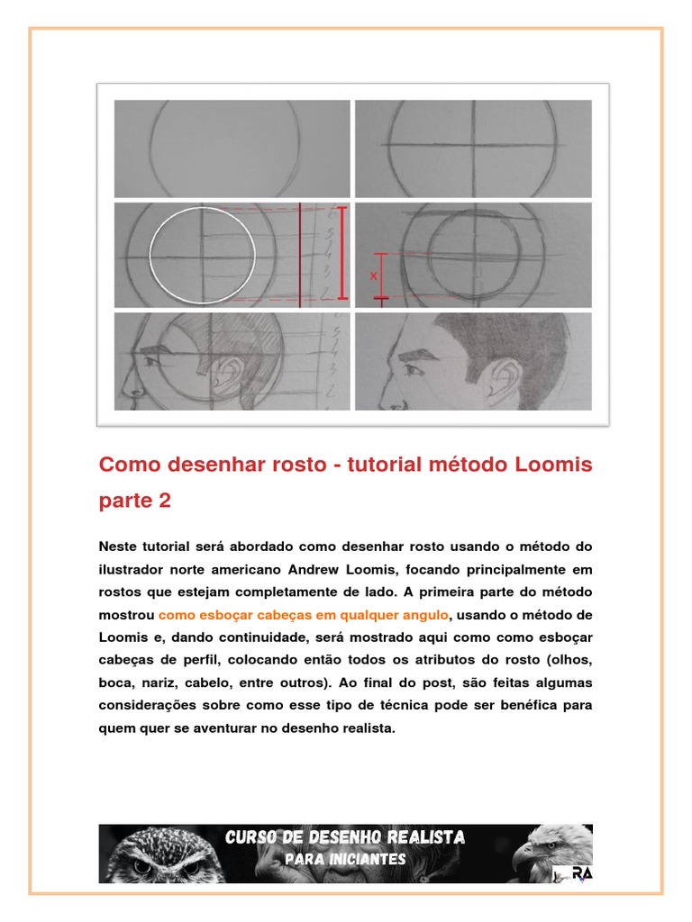 Como Desenhar Rosto Tutorial Metodo Loomis Parte 2 Pdf Desenho Olho