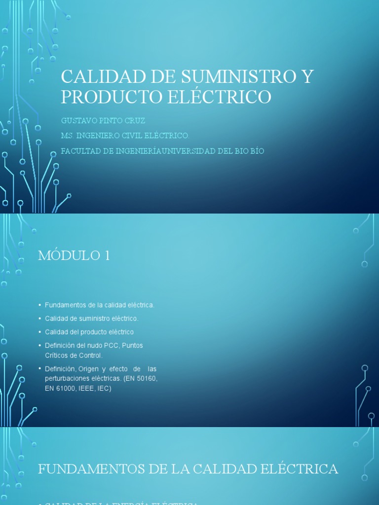 Módulo 1 Calidad de Suministro | PDF | Ingenieria Eléctrica | Red eléctrica