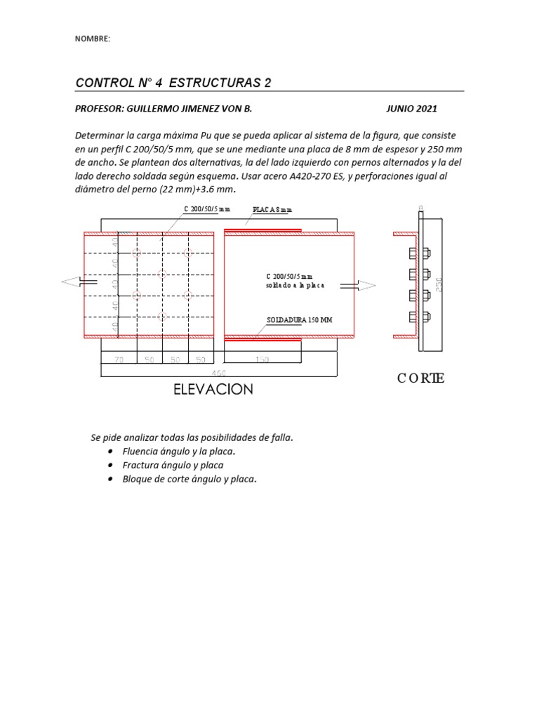 Estructuras 2 C4 - 01-21 - Pauta | PDF | Materiales de construcción | Ingeniería de Edificación
