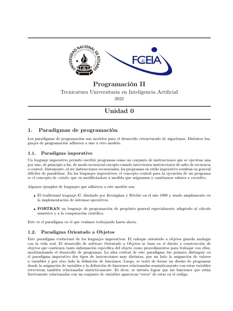 Programaci N 2 Tuia | PDF | Objeto (informática) | Lenguaje de programación