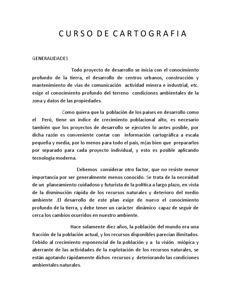 C U R S O D E C A R T O G R A F I A 1-1 | PDF | Mapa | Cartografía